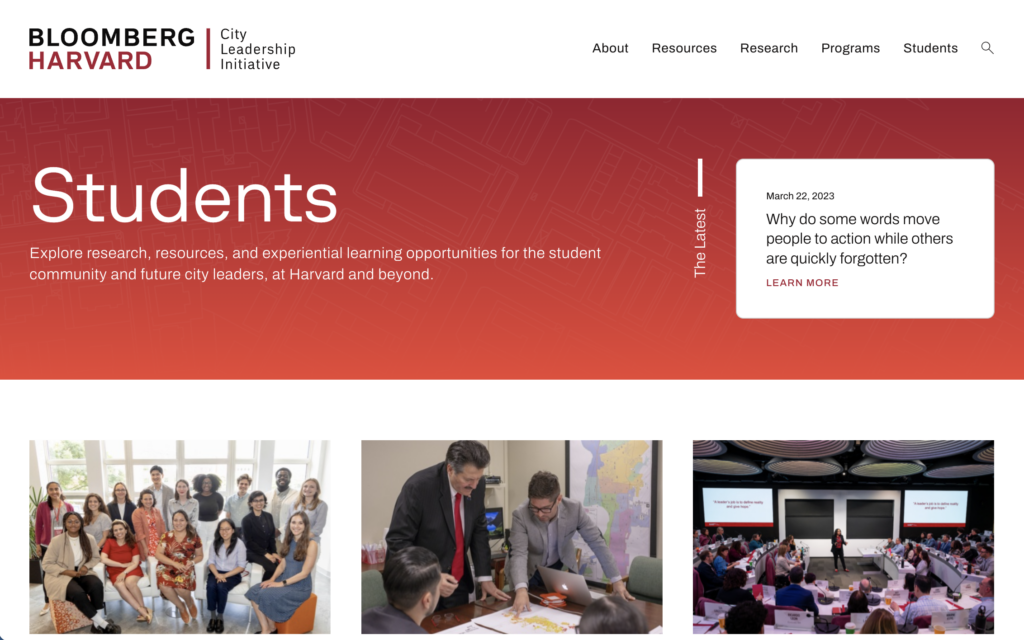 Students - Bloomberg Harvard City Leadership Initiative